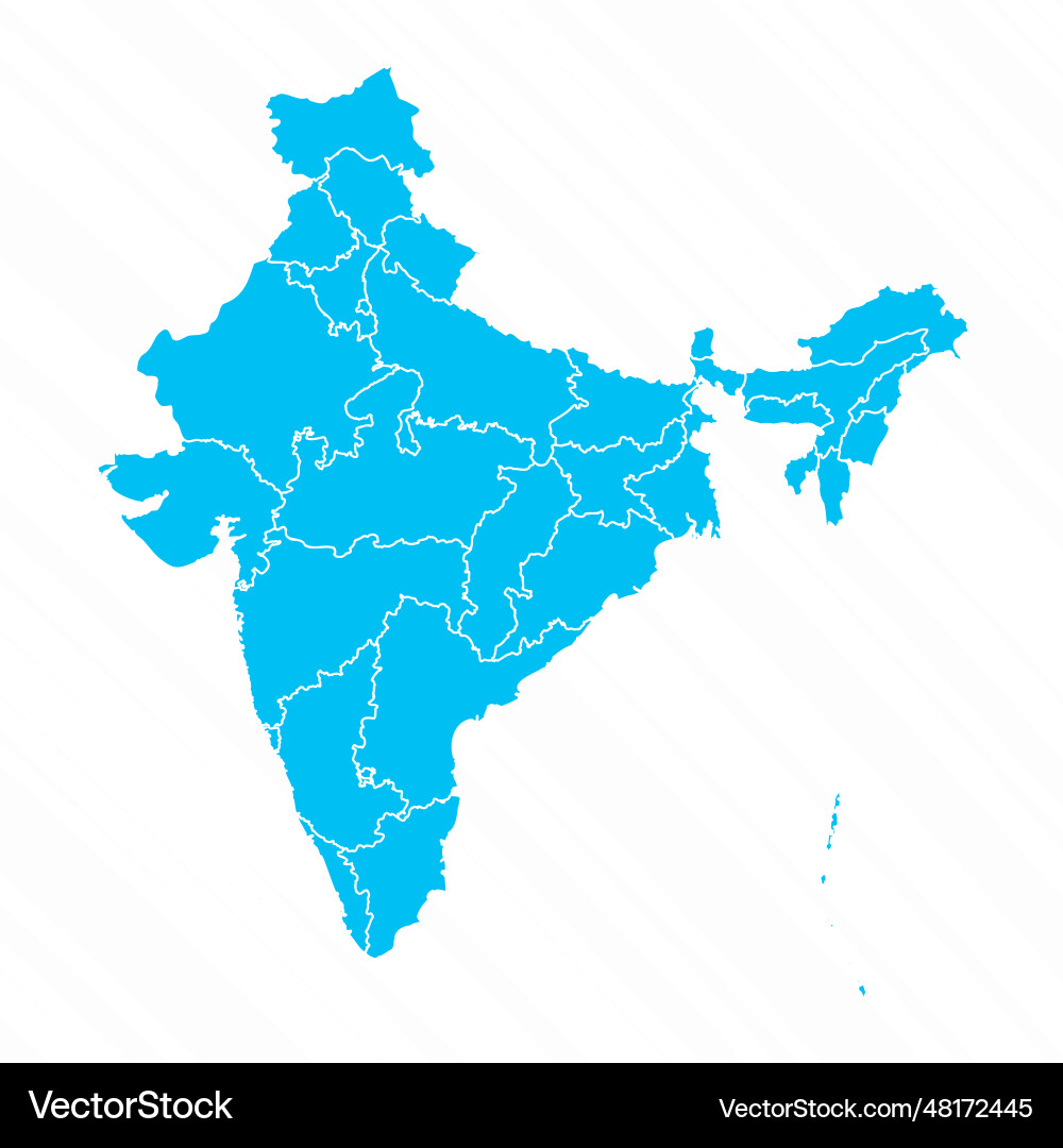 Flat design map of india with details Royalty Free Vector