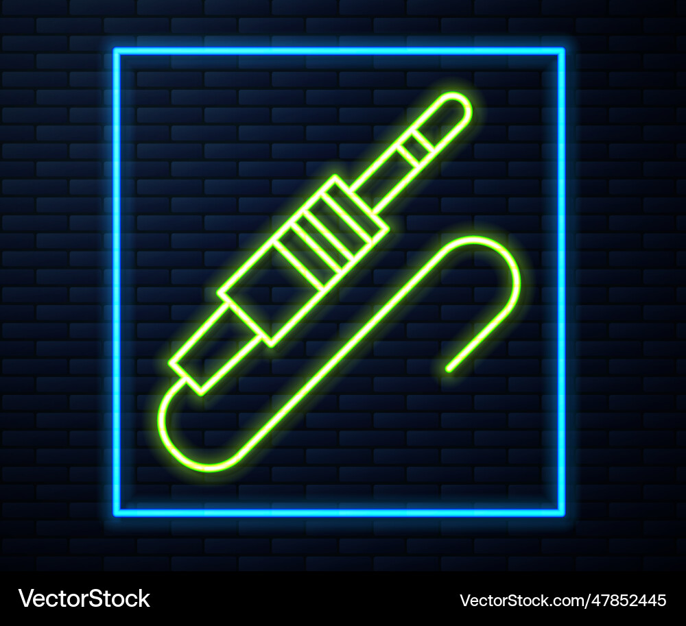 Glowing neon line audio jack icon isolated Vector Image