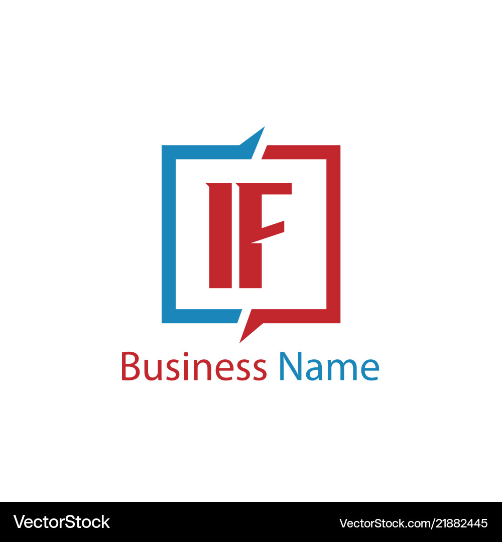 Initial letter if logo template design Royalty Free Vector