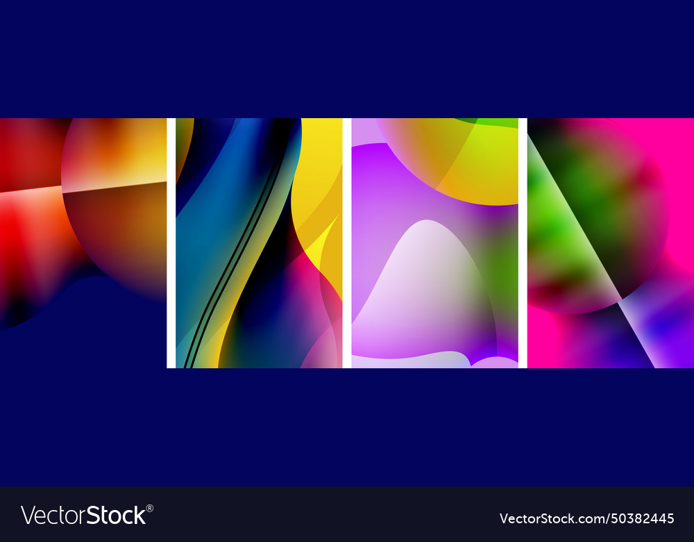 Liquid abstract shapes with gradient colors Vector Image
