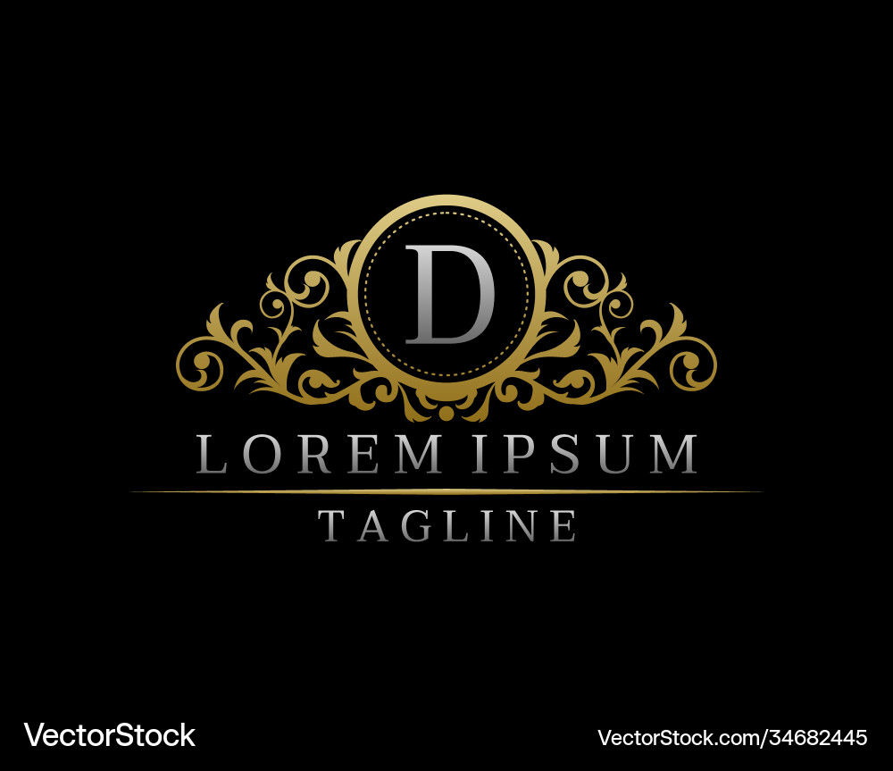 Luxury boutique letter d monogram logo elegant Vector Image