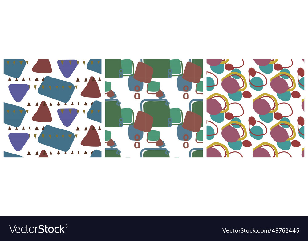 Set of patterns with abstract elements Royalty Free Vector