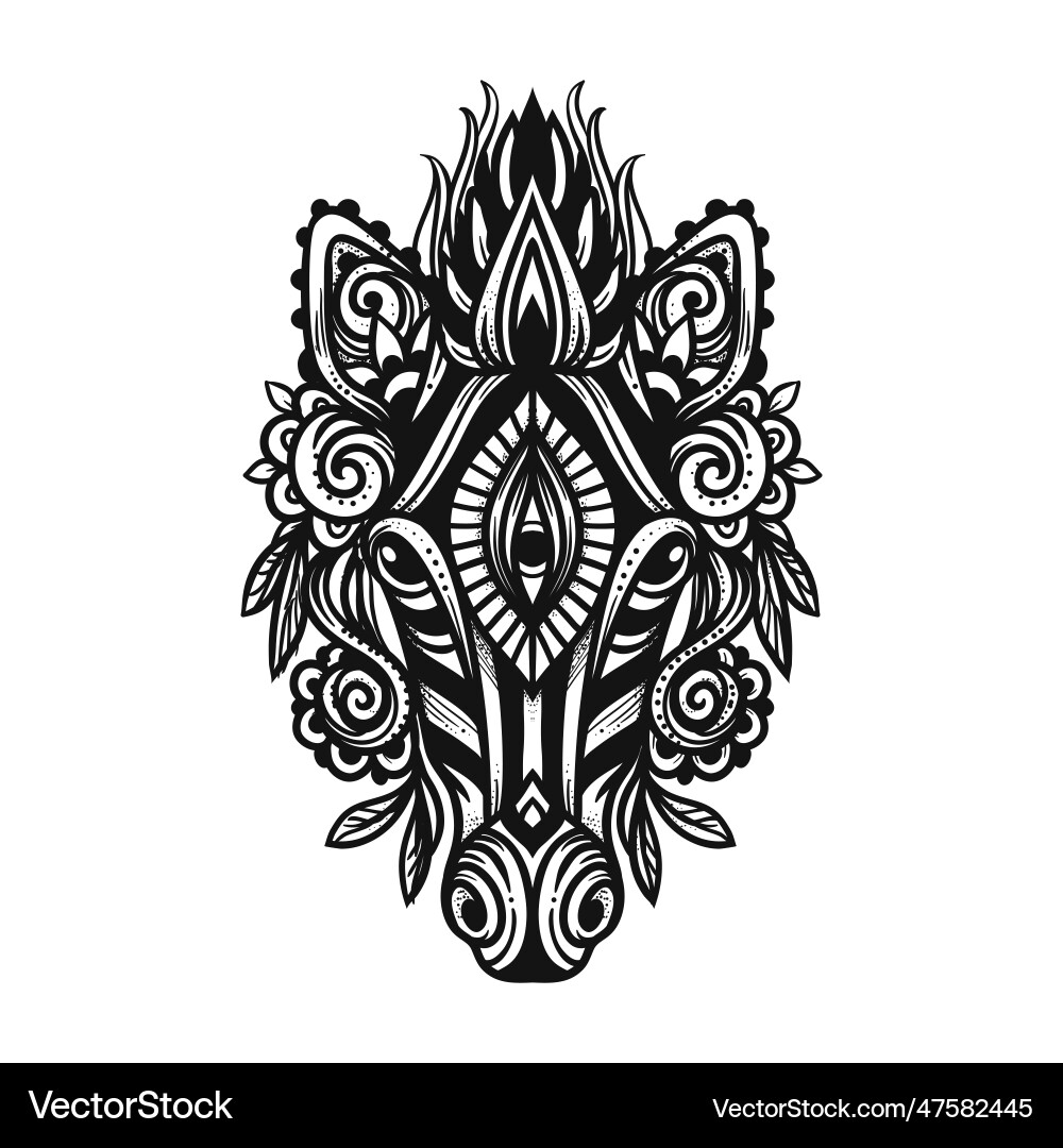 Zebra mandala adult coloring Royalty Free Vector Image