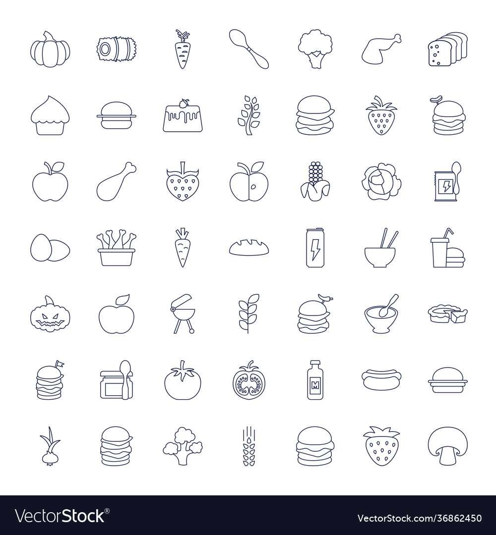 49 nutrition icons Royalty Free Vector Image - VectorStock