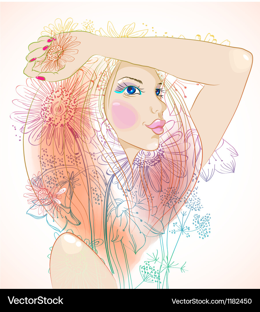 April girl Royalty Free Vector Image - VectorStock