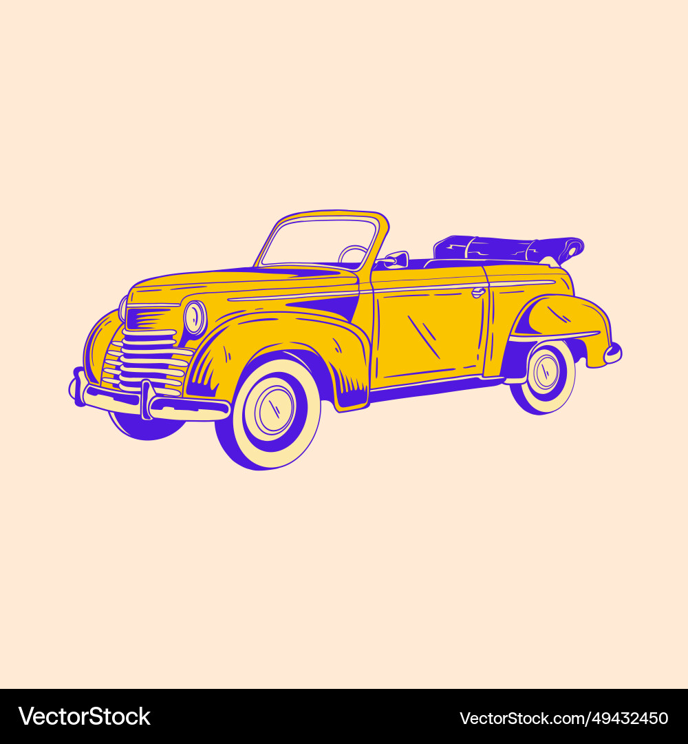 Classic retro car design 42 Royalty Free Vector Image