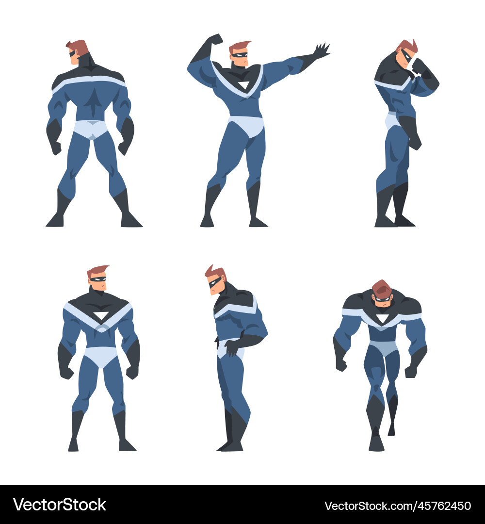 Man superhero character dressed black and blue Vector Image
