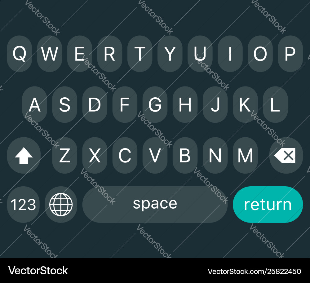 Modern keyboard smartphone alphabet buttons Vector Image