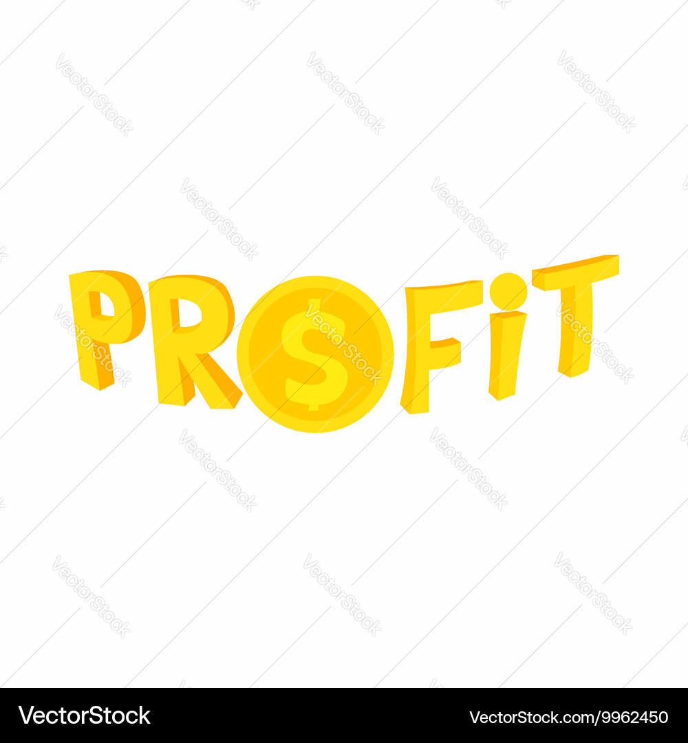 Profit icon cartoon style Royalty Free Vector Image