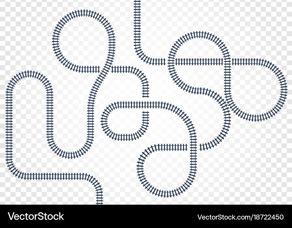Railway line labyrinth and nodes map the Vector Image