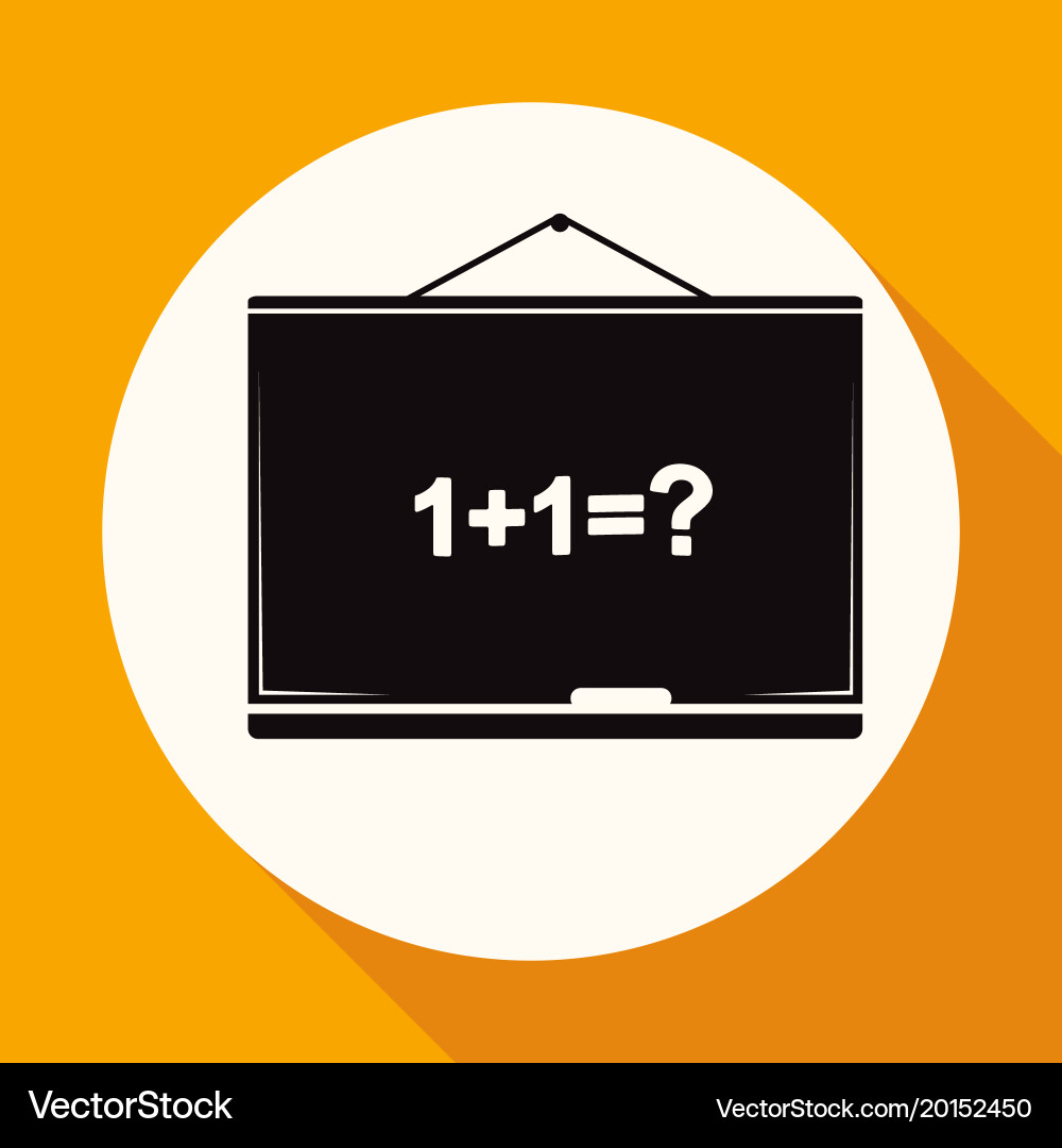 School board icon on white circle with a long Vector Image