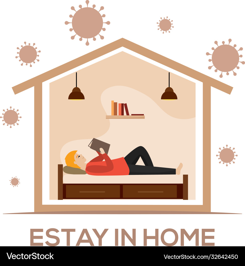Stay in home poster Royalty Free Vector Image - VectorStock