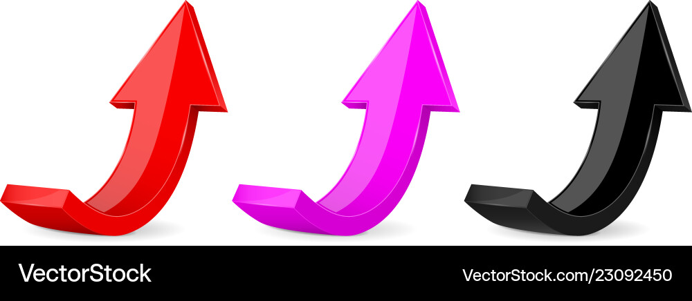 Up arrows colored moving 3d icons Royalty Free Vector Image