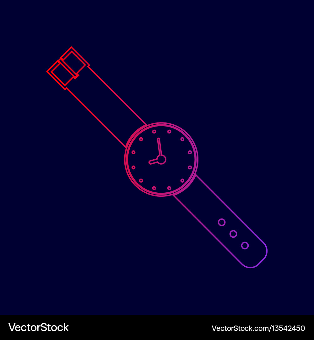 Watch sign line icon Royalty Free Vector Image