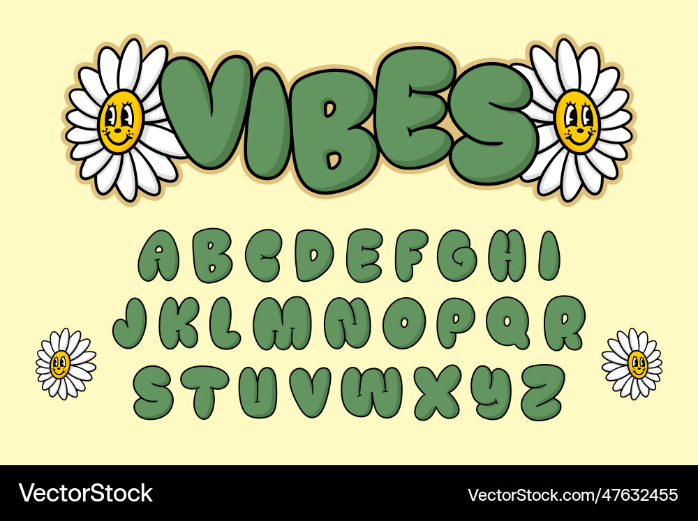 Alphabet hand drawn cartoon letter Royalty Free Vector Image