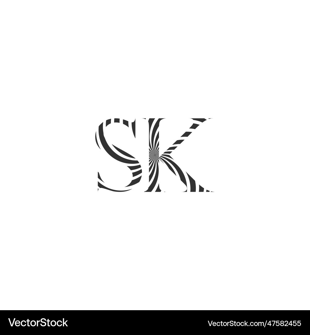Alphabet letters monogram logo ks sk k Royalty Free Vector