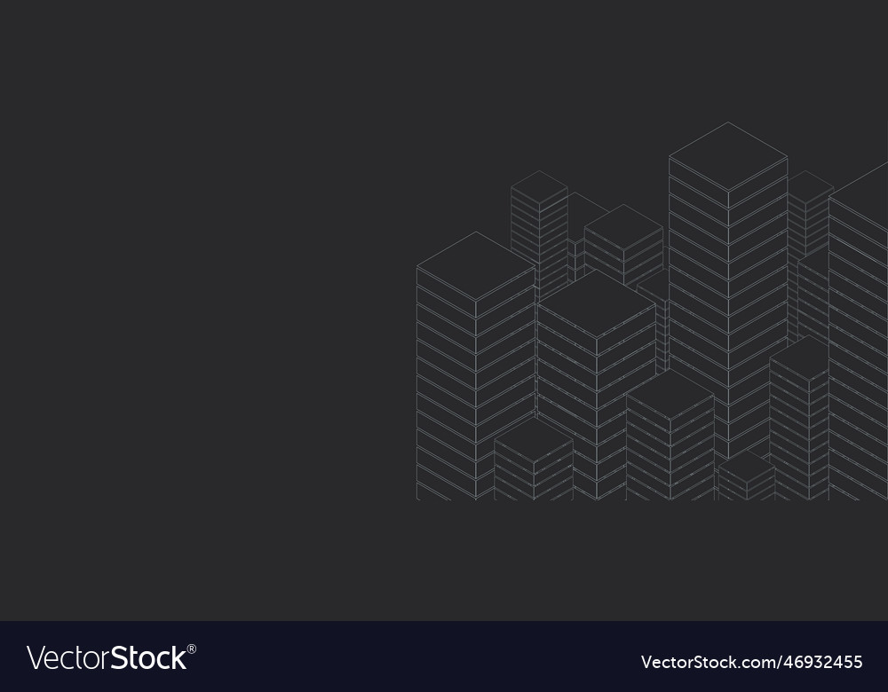 Architecture building black color banner Vector Image