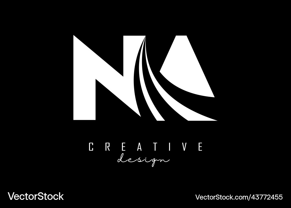 Creative white letters na n a logo with leading Vector Image