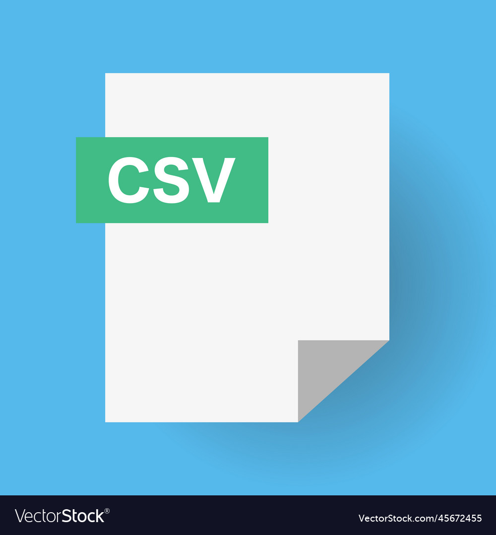 Csv file icon isolated on blue background Vector Image