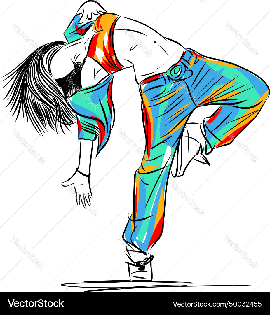 Dancer perform hiphop performer in freestyle Vector Image