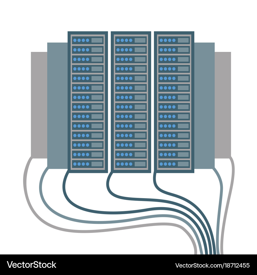 Data centre icons of cables and blocks Royalty Free Vector