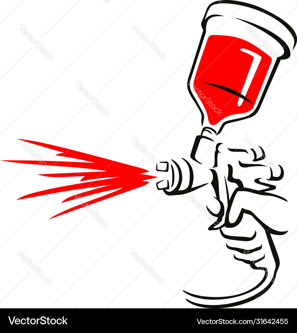 Drawn car paint gun for logo Royalty Free Vector Image