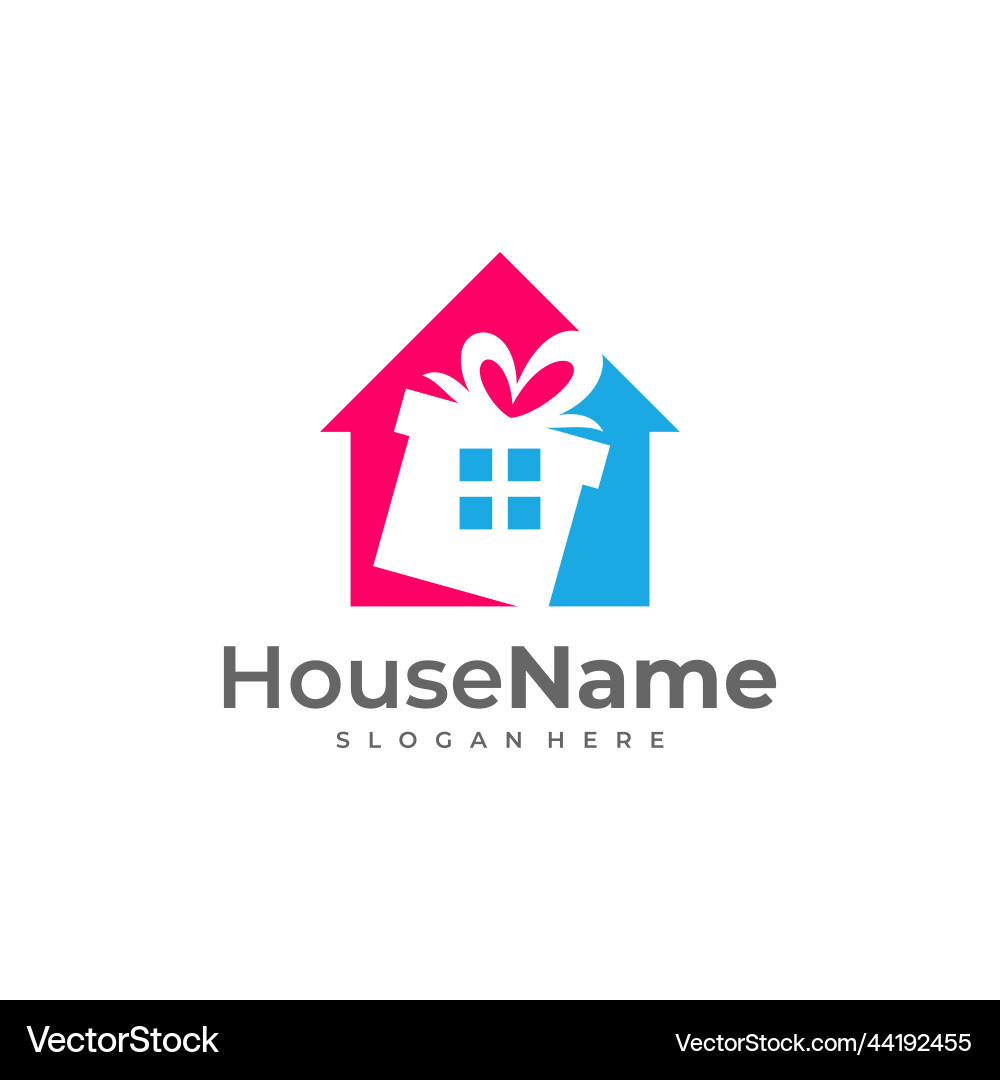 Gift house logo design template logo concept Vector Image