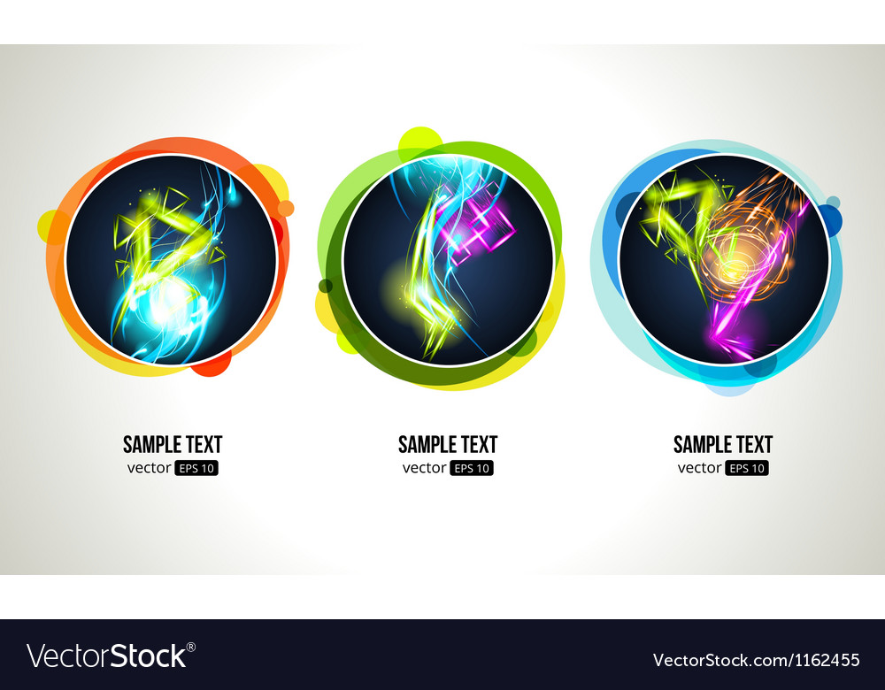 Light effect in round frames Royalty Free Vector Image