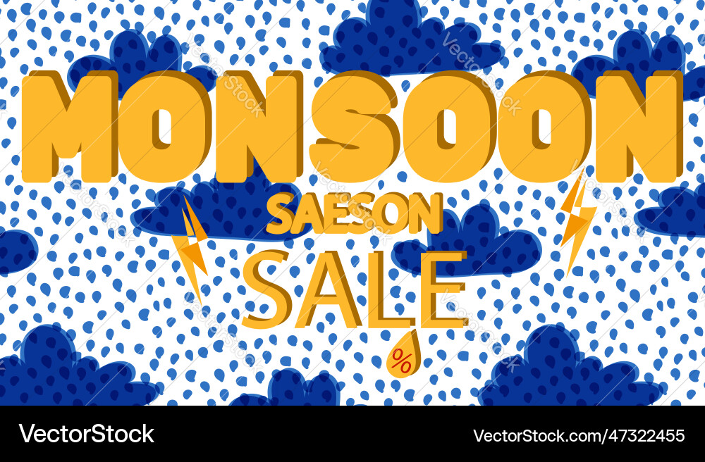 Monsoon season sale background Royalty Free Vector Image