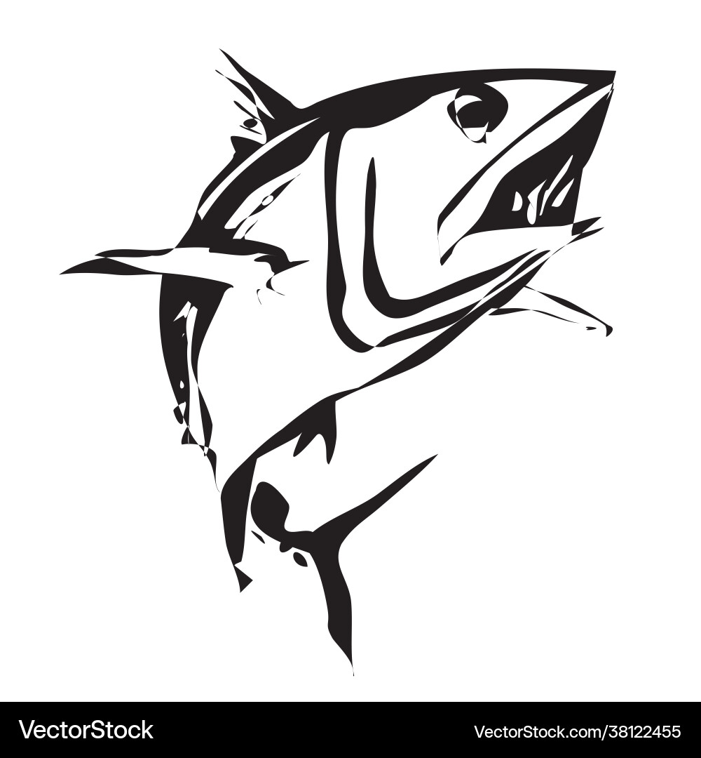 Monster fish icon fish icon glyph style design Vector Image