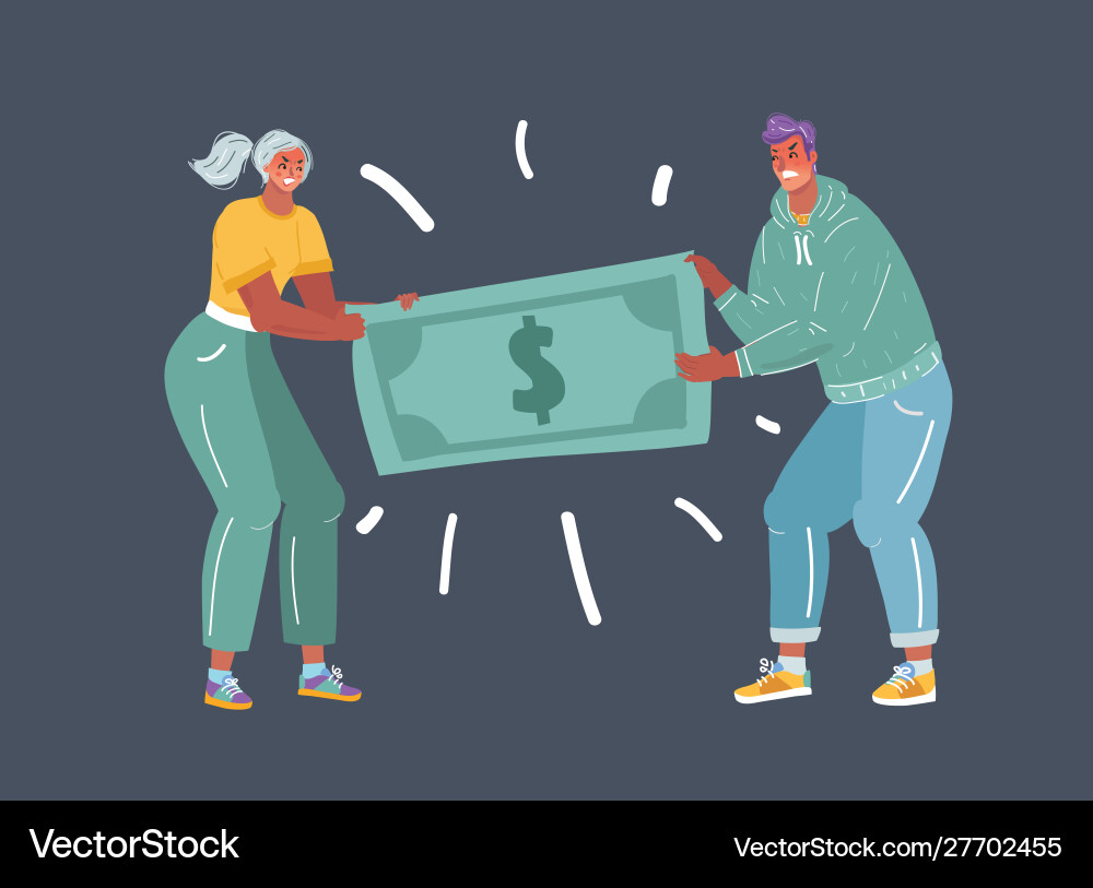 People fighting over money Royalty Free Vector Image