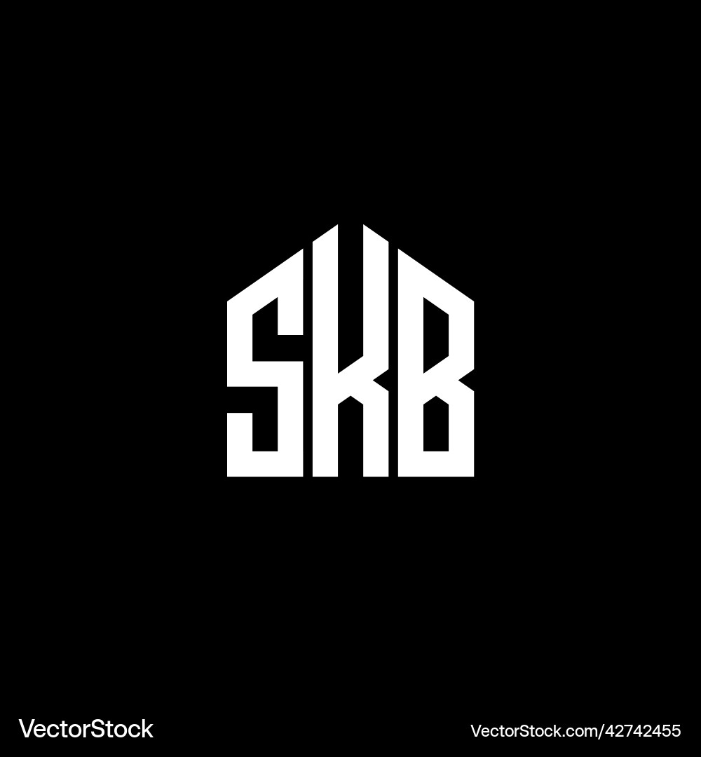 Skb letter logo design on black background Vector Image