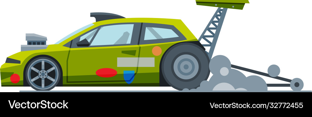 Sport racing car side view fast motor Royalty Free Vector