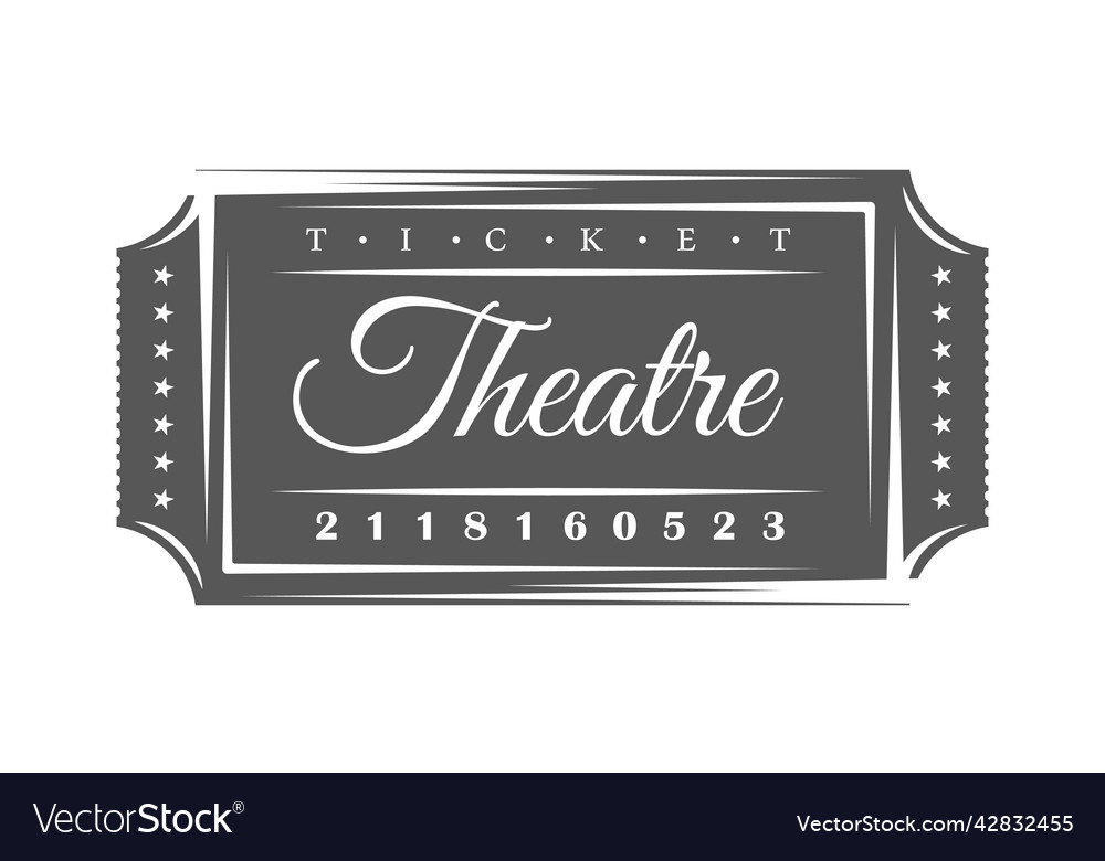 Vintage theater ticket Royalty Free Vector Image