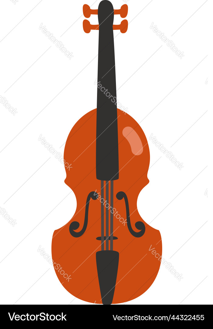 Wooden violin on a white background Royalty Free Vector