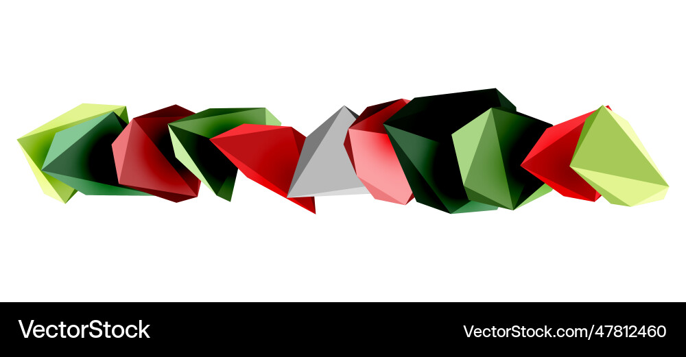 3d low poly triangle design elements Royalty Free Vector