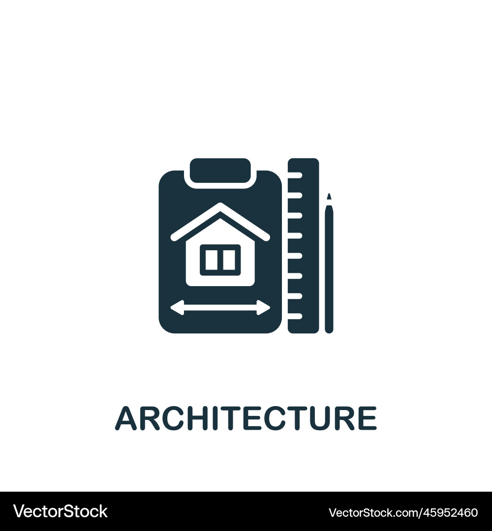 Architecture icon monochrome simple sign from Vector Image