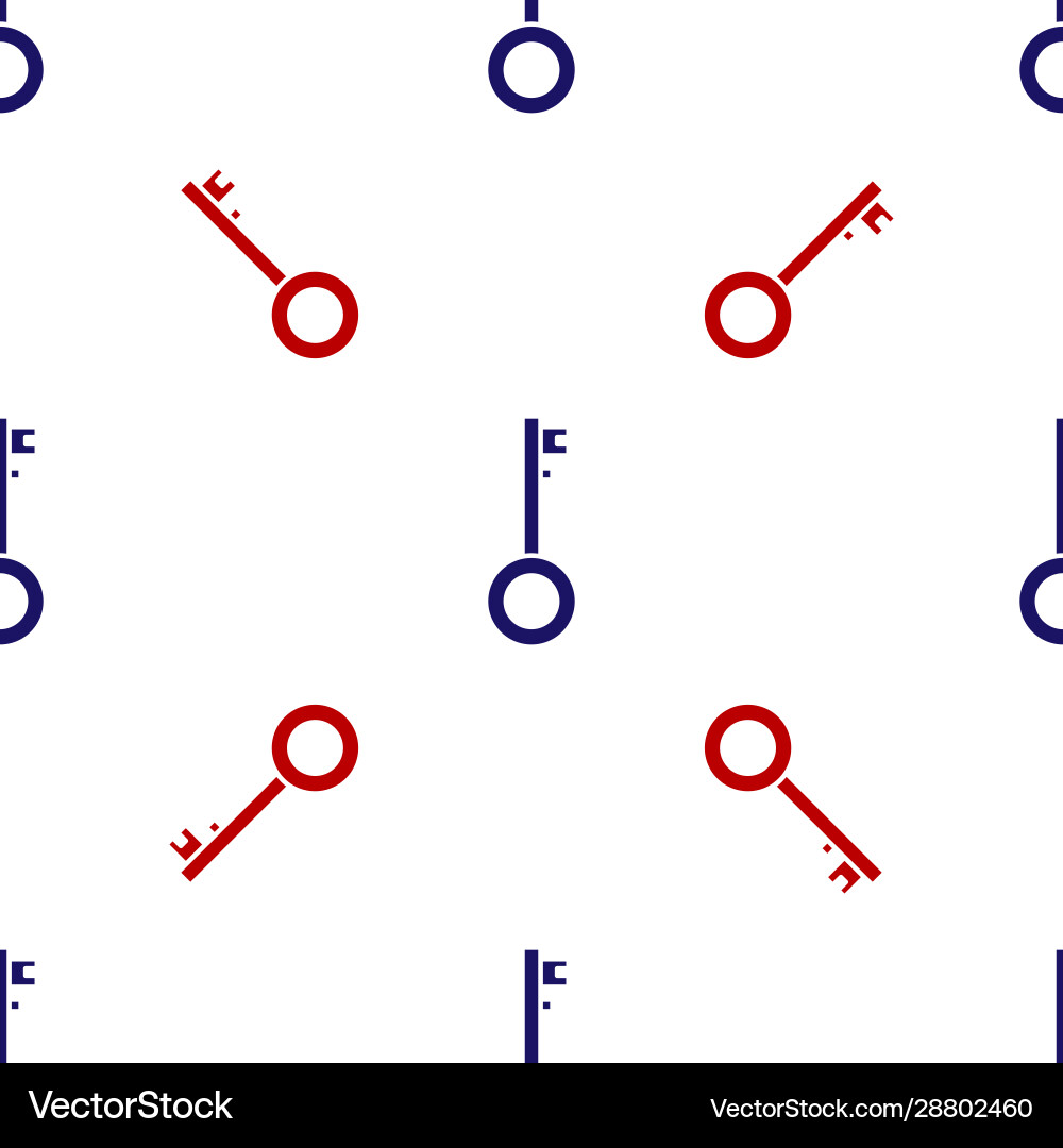 Blue and red pirate key icon isolated seamless Vector Image
