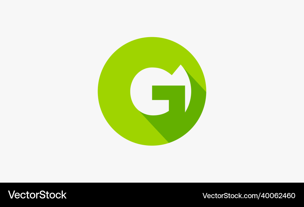 Circle letter g logo with shadow concept isolated Vector Image