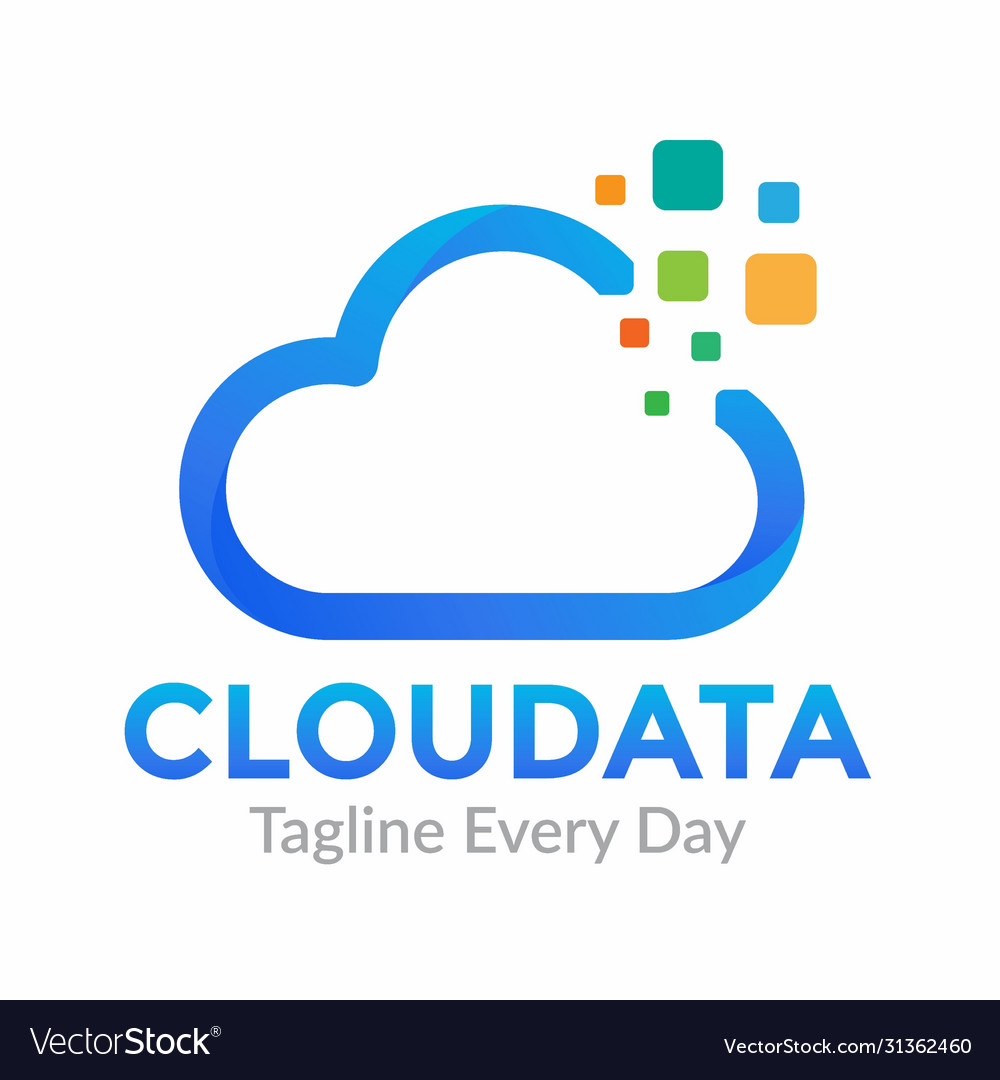 Cloud data logo design template Royalty Free Vector Image