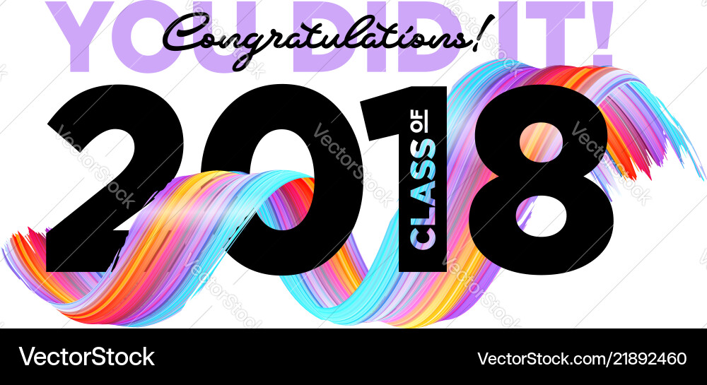Congratulations Graduates Class 2018 Logo Vector Image