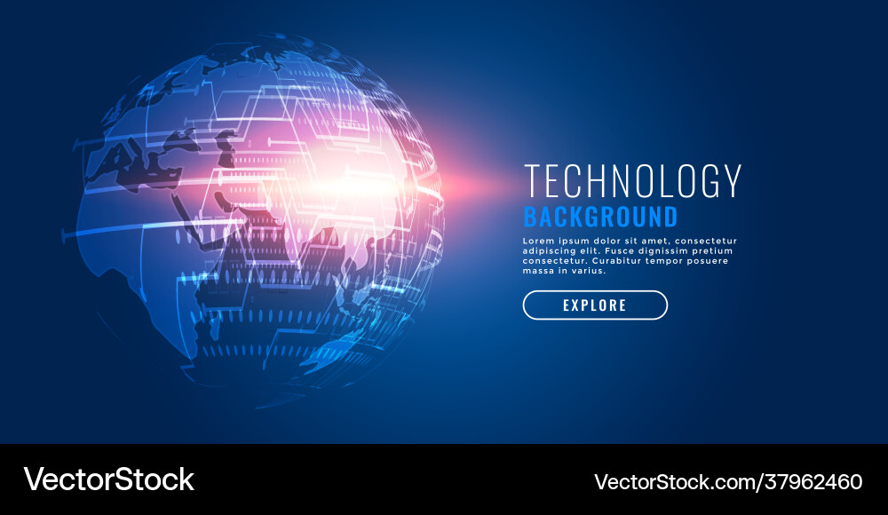 Global technology digital earth futuristic Vector Image