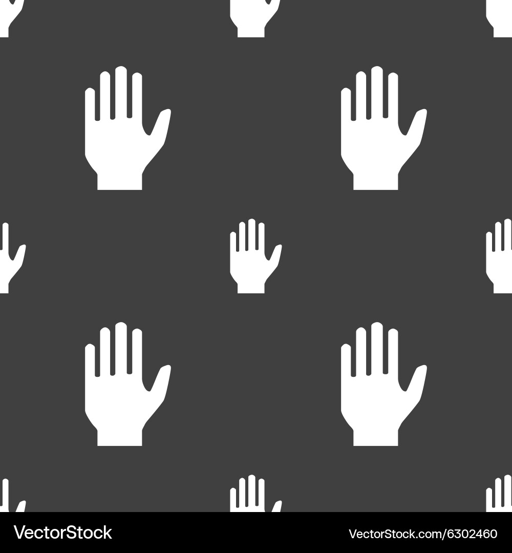 Hand print sign icon stop symbol seamless pattern Vector Image