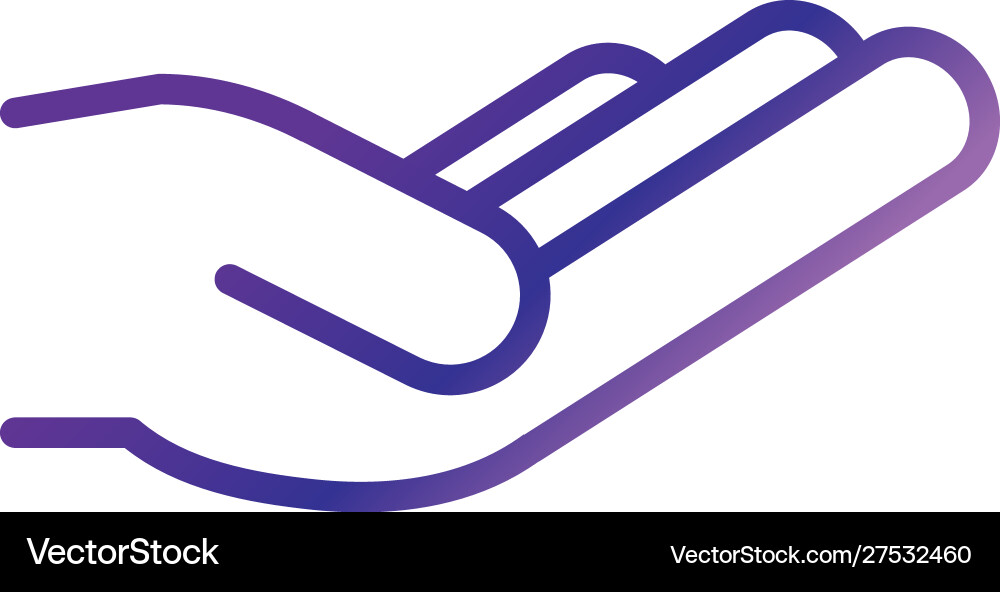 Hand receiving gesture charity help donation Vector Image