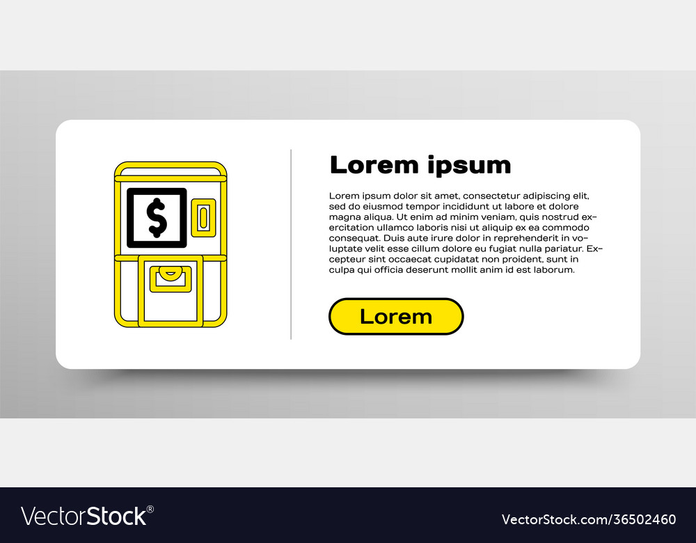 Line atm - automated teller machine and money icon