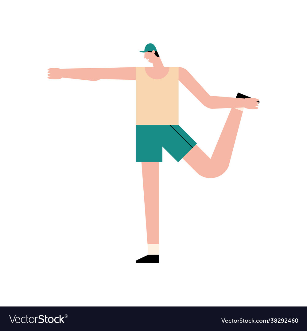 Man practicing exercise Royalty Free Vector Image