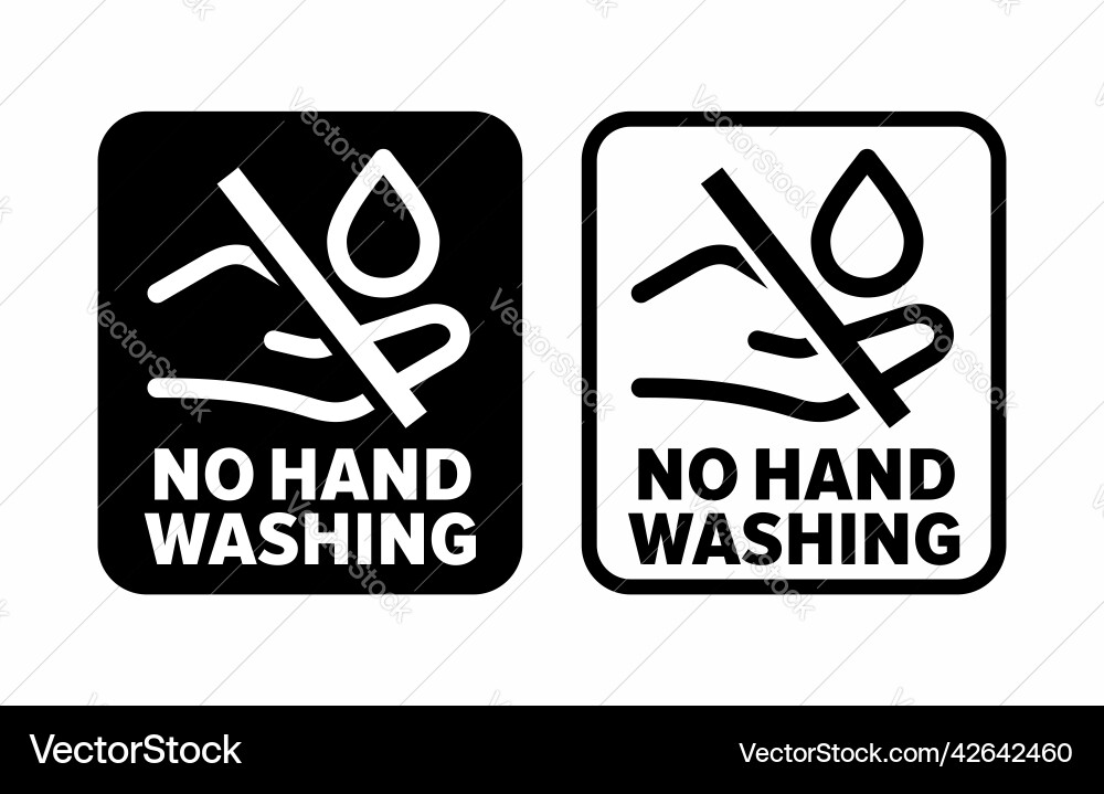 No hand washing information sign Royalty Free Vector Image