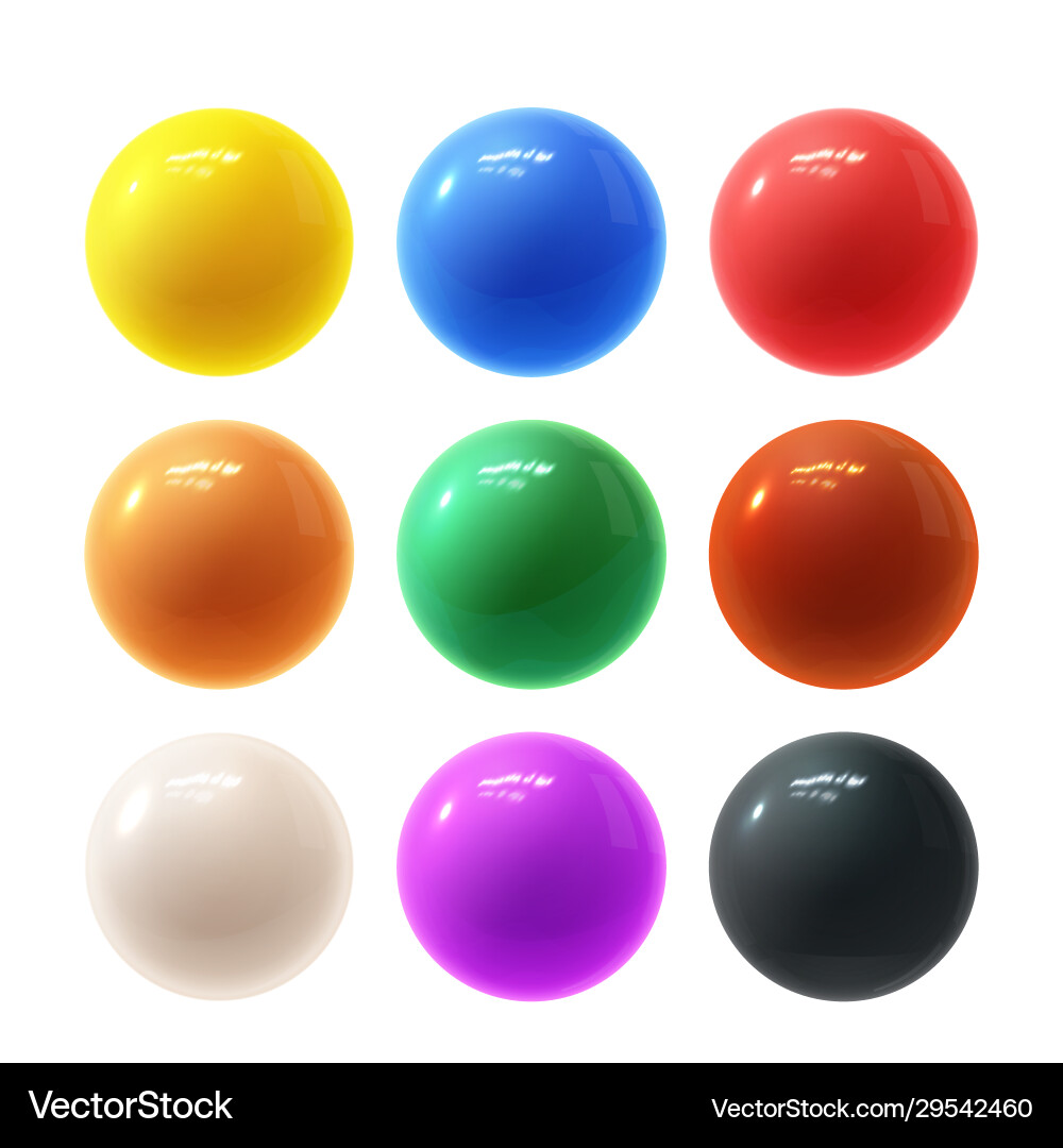 Realistic modern set colorful shiny Royalty Free Vector