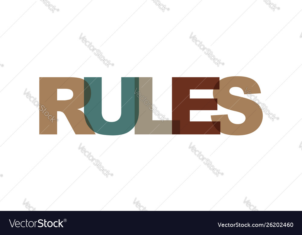 Rules Business Card Text Modern Lettering Poster Vector Image