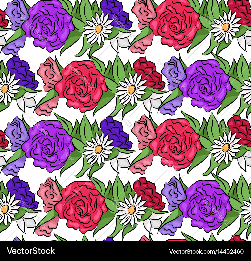 Seamless floral texture with flowers Royalty Free Vector